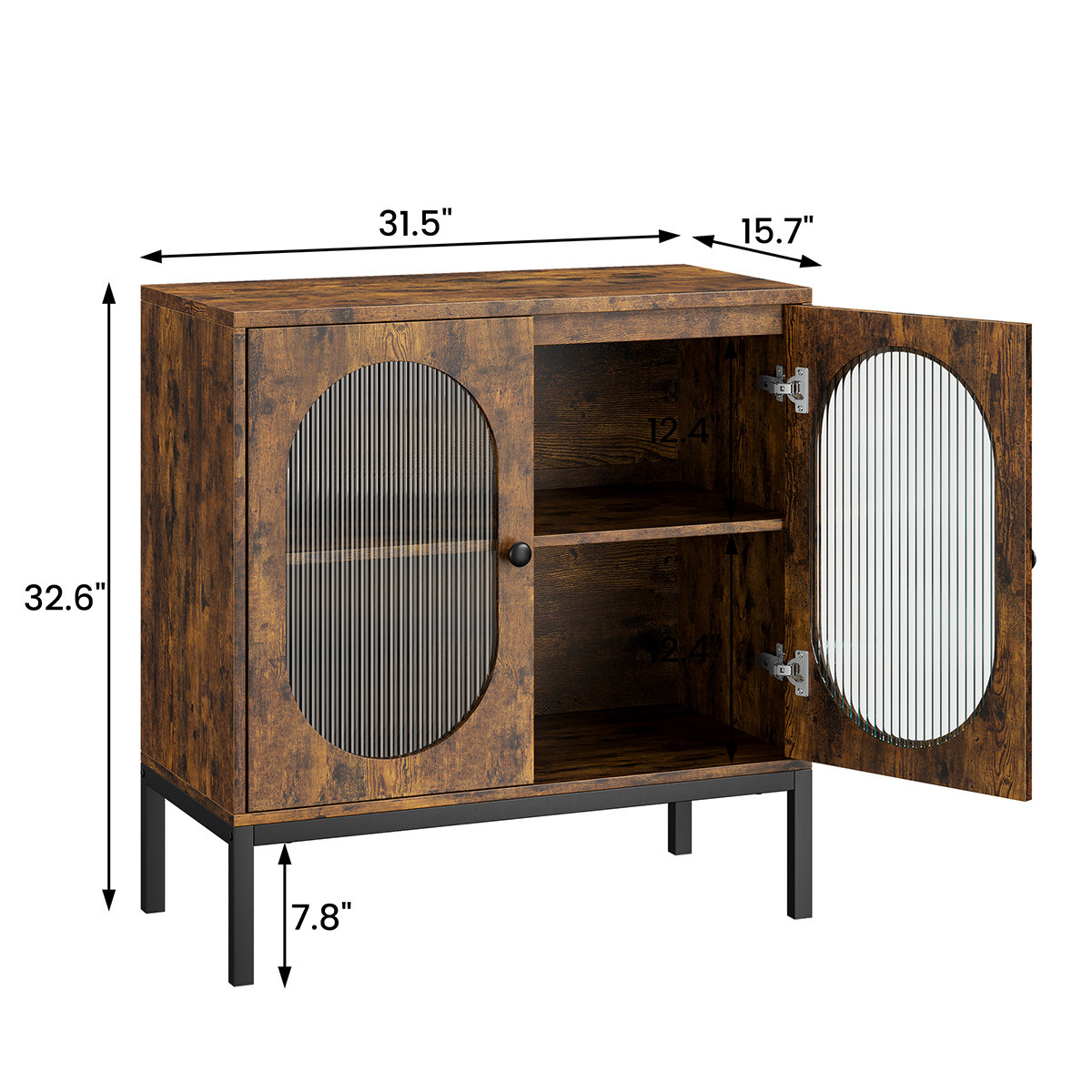 Ebern Designs Anjonette Buffet Cabinet, Storage Cabinet with Glass ...