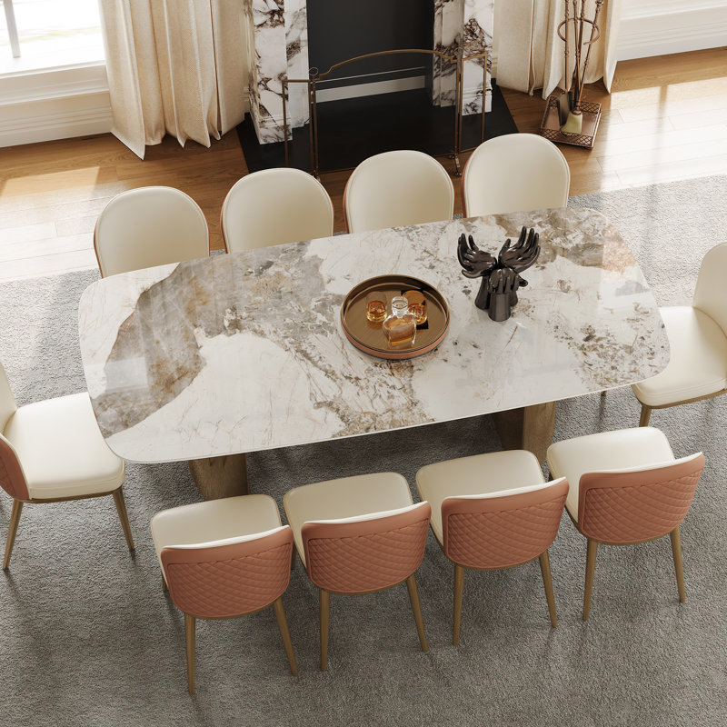 Everly Quinn Modern Rectangular Sintered Stone Dining Table Set | Wayfair
