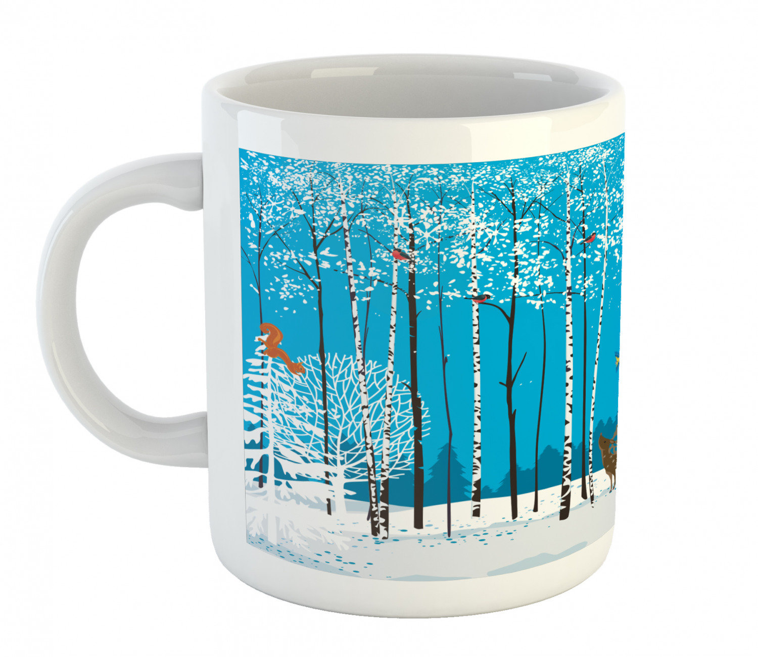 East Urban Home Snow Covered Forest Coffee Mug | Wayfair