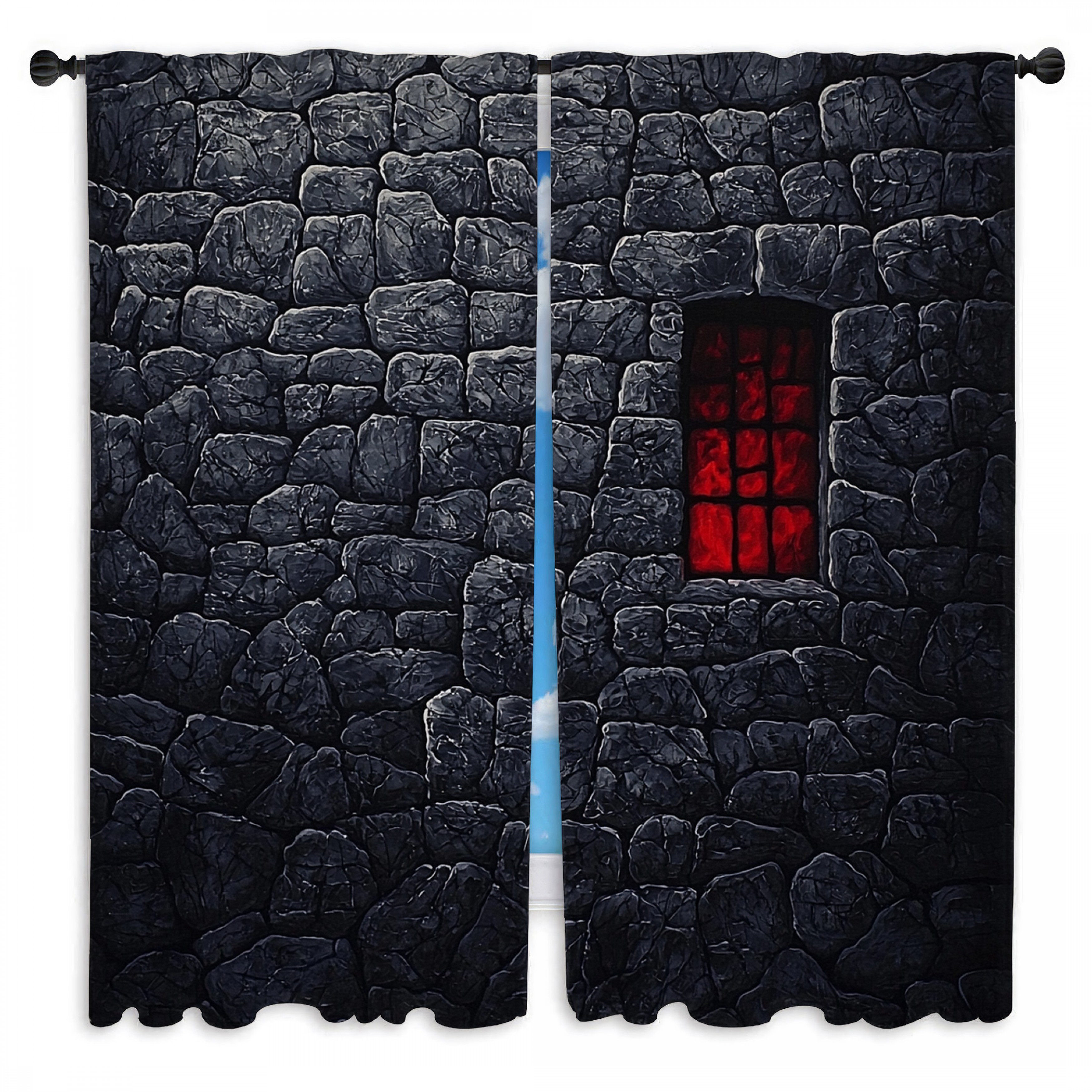 Dakota Fields Castle Wall Window Curtains Architecture Gothic Drapes ...