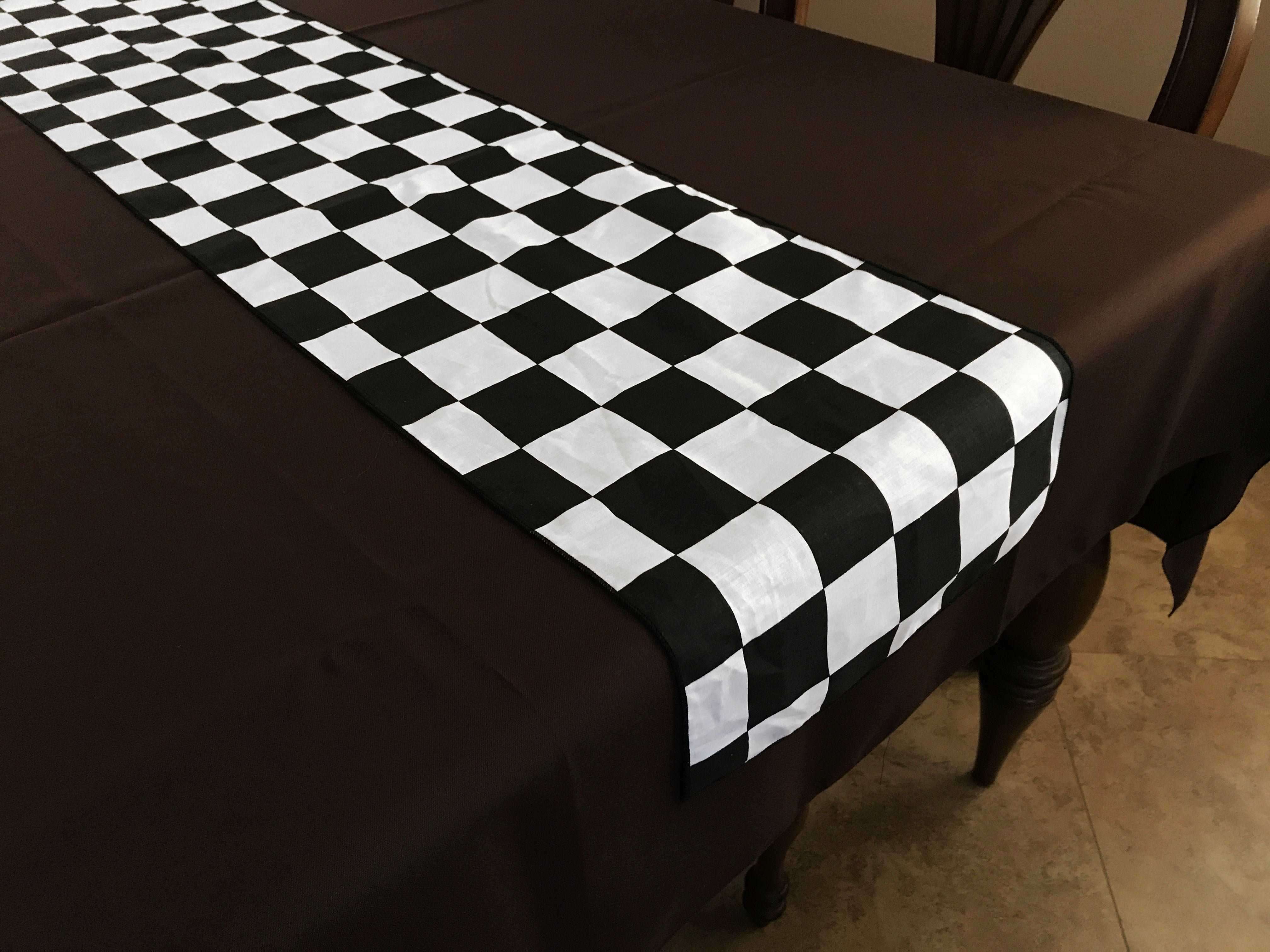 Gracie Oaks Checkerboard Print Table Runner | Wayfair