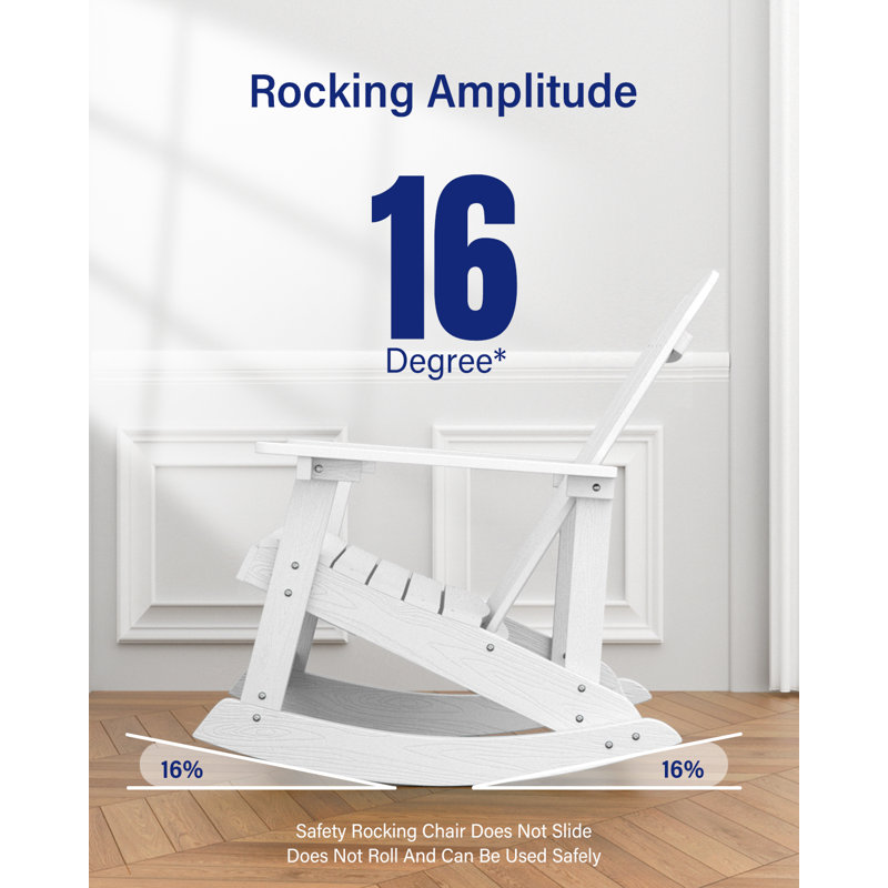 Highland Dunes Outdoor Rocking Chair,Adirondack Rocking Chair,Patio ...