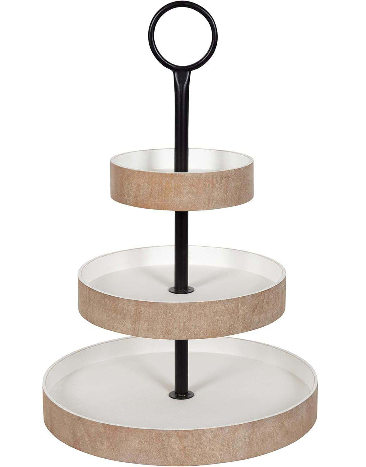 One Allium Way® Farmhouse Tiered Tray, 16 X 16 X 23, Rustic Brown And ...