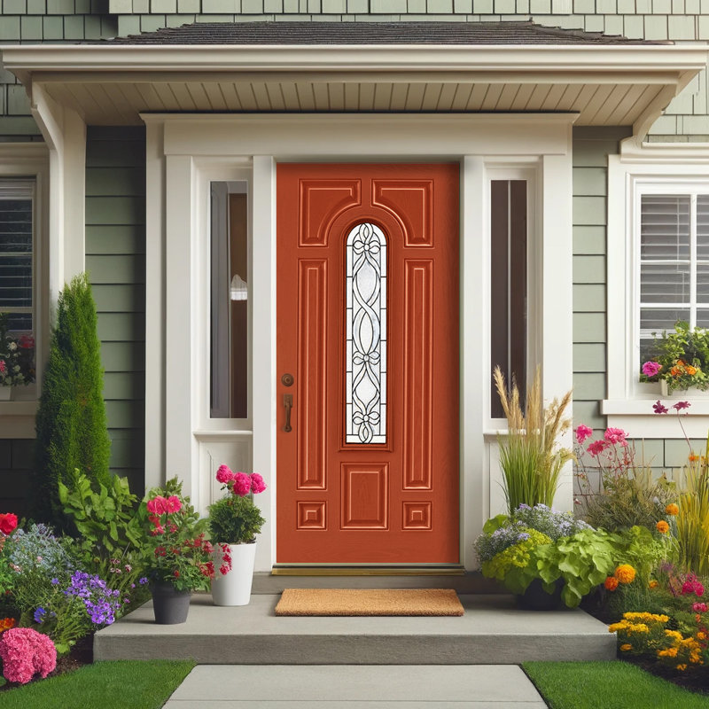 Calhome Modern Exterior Fiberglass Front Entry Door Slab with Designer ...