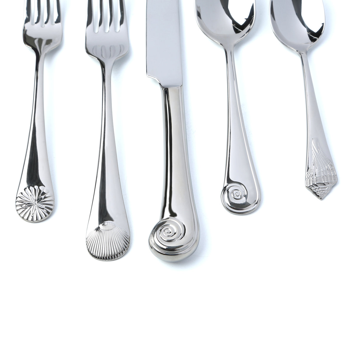 Reed & Barton Sea Shells 5 - Piece Flatware Set, Service for 1 ...