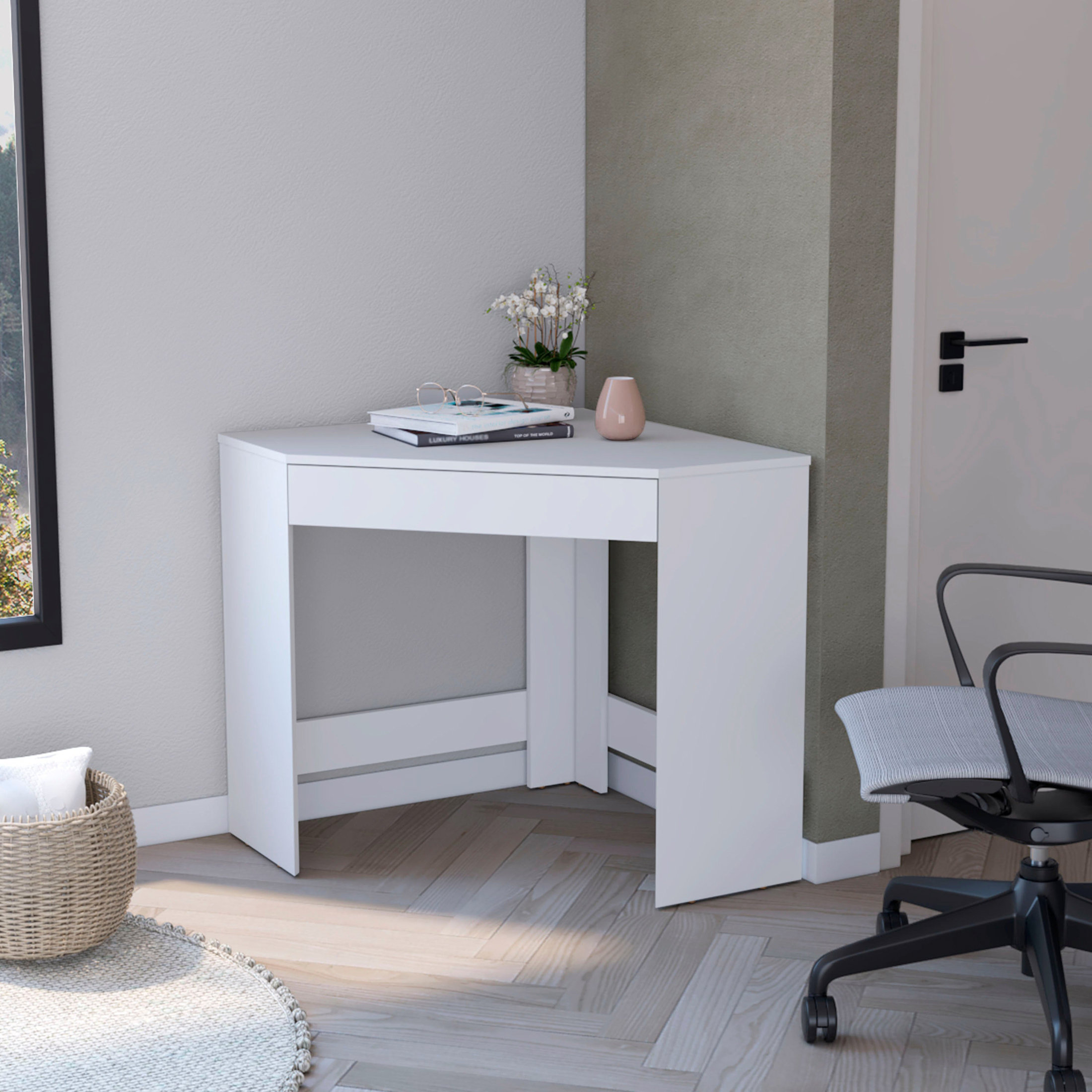 Latitude Run® White Spacious Drawer Corner Desk - Wayfair Canada