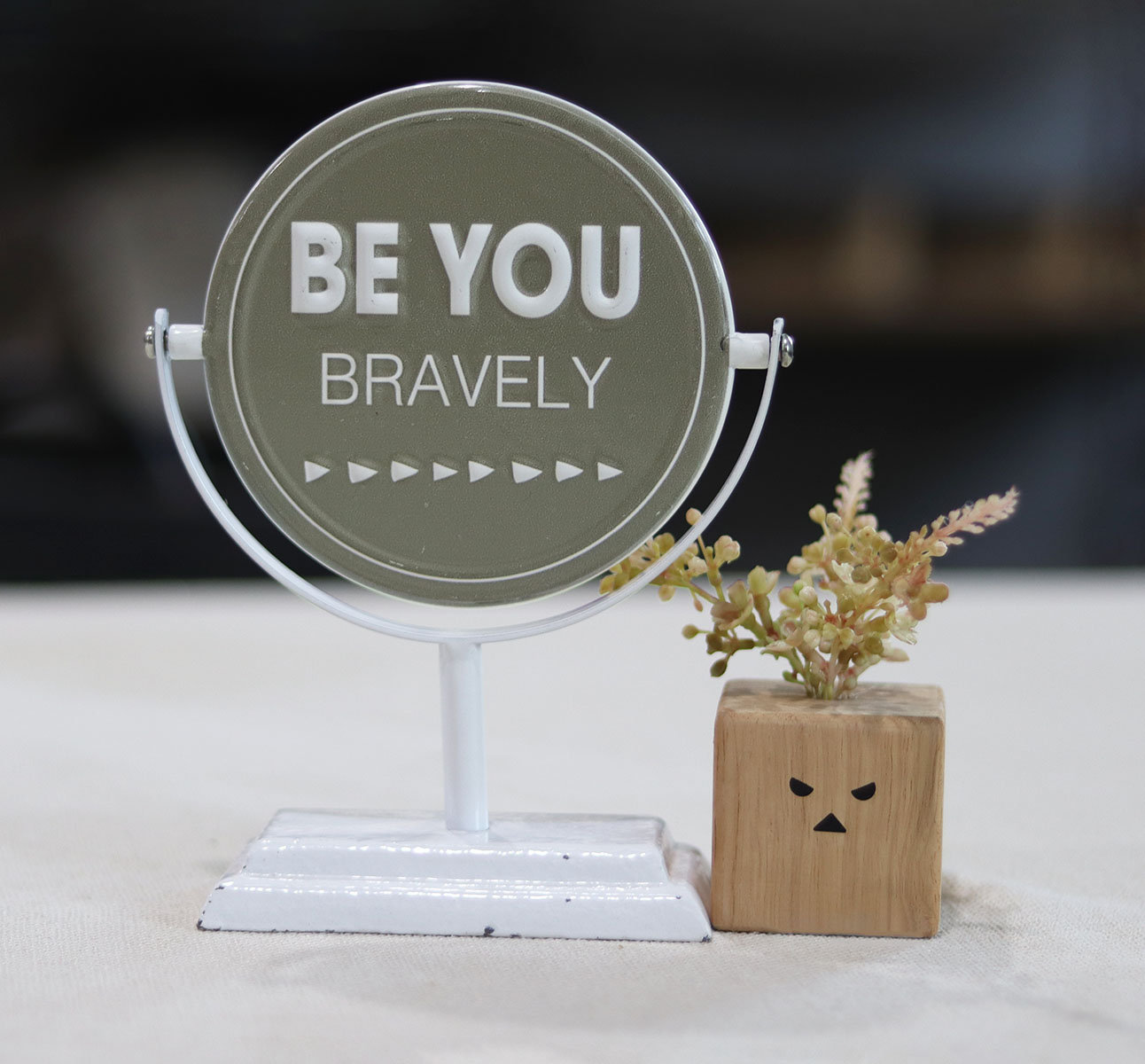 Trinx Reversible Freestanding Embossed Metal Sign - Be You Bravely ...