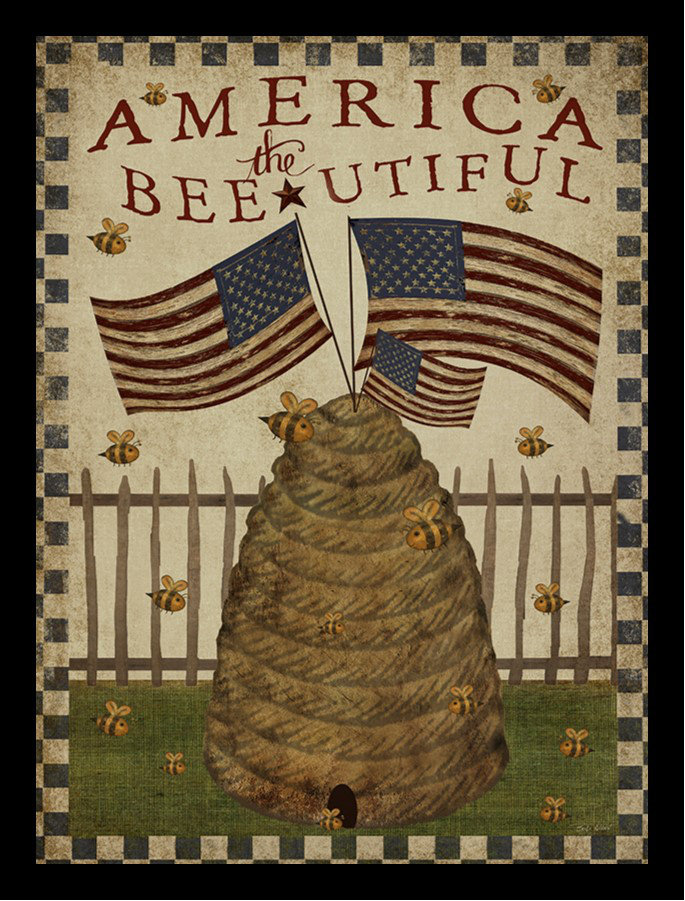 Buy Art For Less 'America the Beeutiful' by Beth Albert Framed Vintage ...