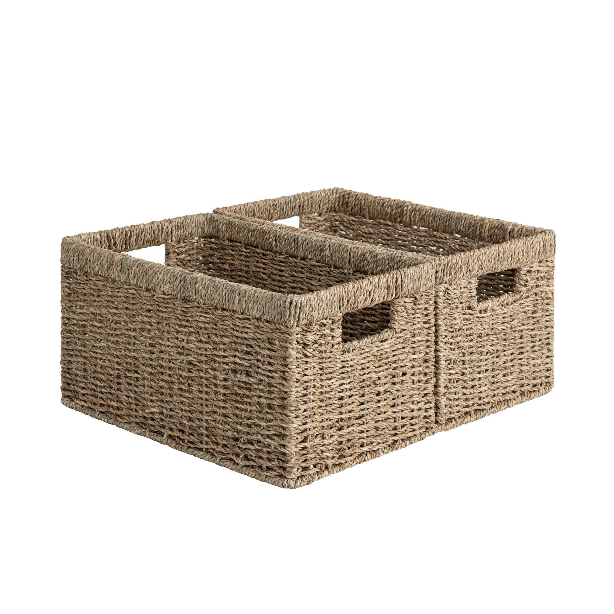 StorageWorks Handwoven Wicker Basket with Built-in Handles, Storage ...