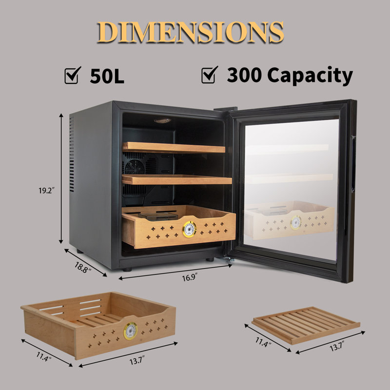 Yesurprise 50 L 300 Counts Capacity Cigar Humidors With Cooling And ...