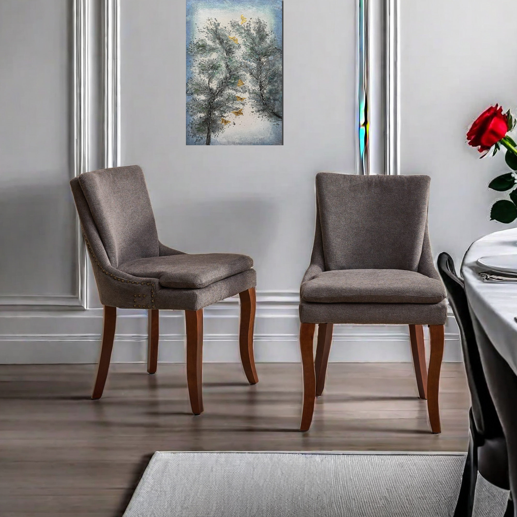 Lark Manor™ Colemon Modern Dining Chairs Set of 2,Upholstered Accent ...