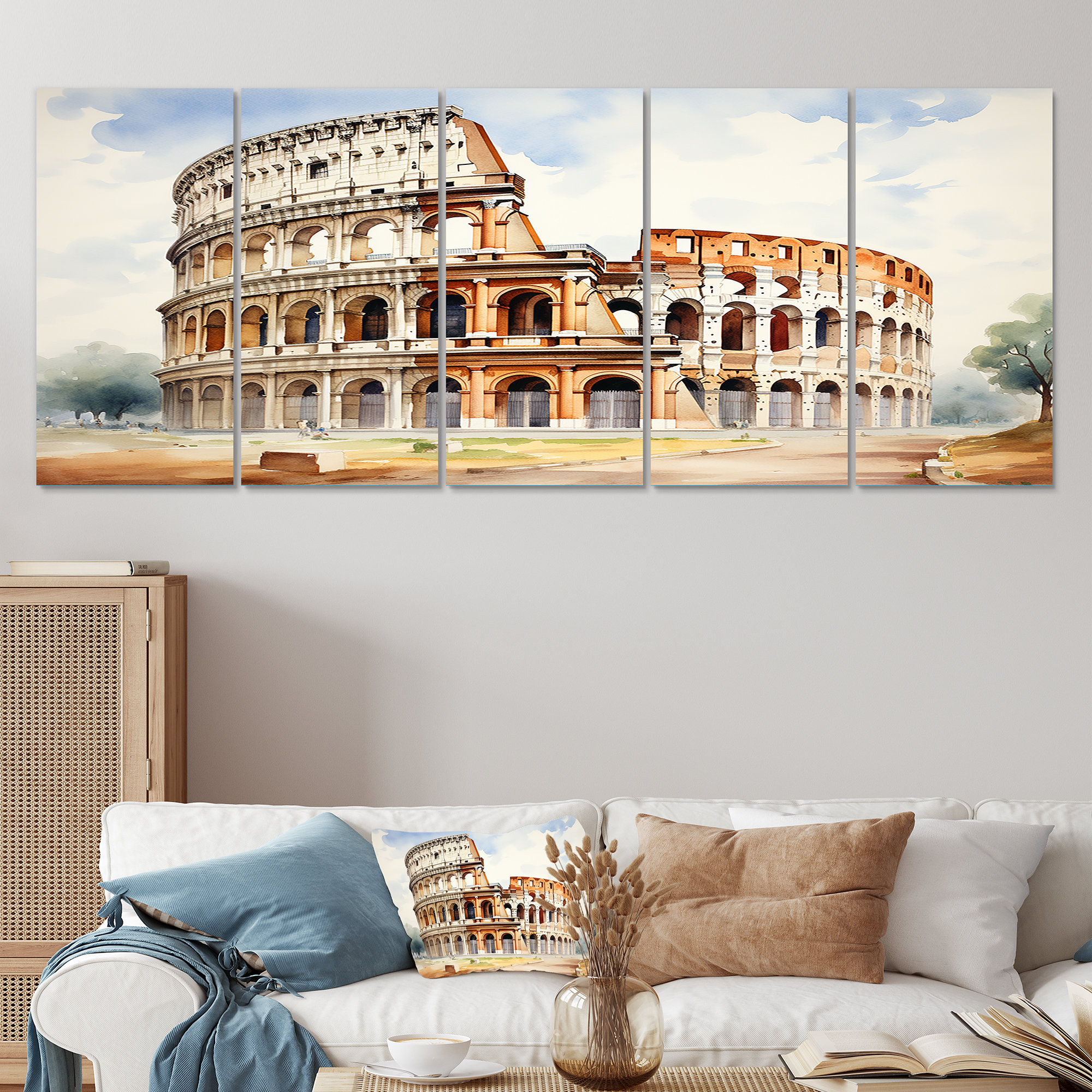 Red Barrel Studio® Italy Roman Colosseum I - Italy 5 Piece Wall Art ...