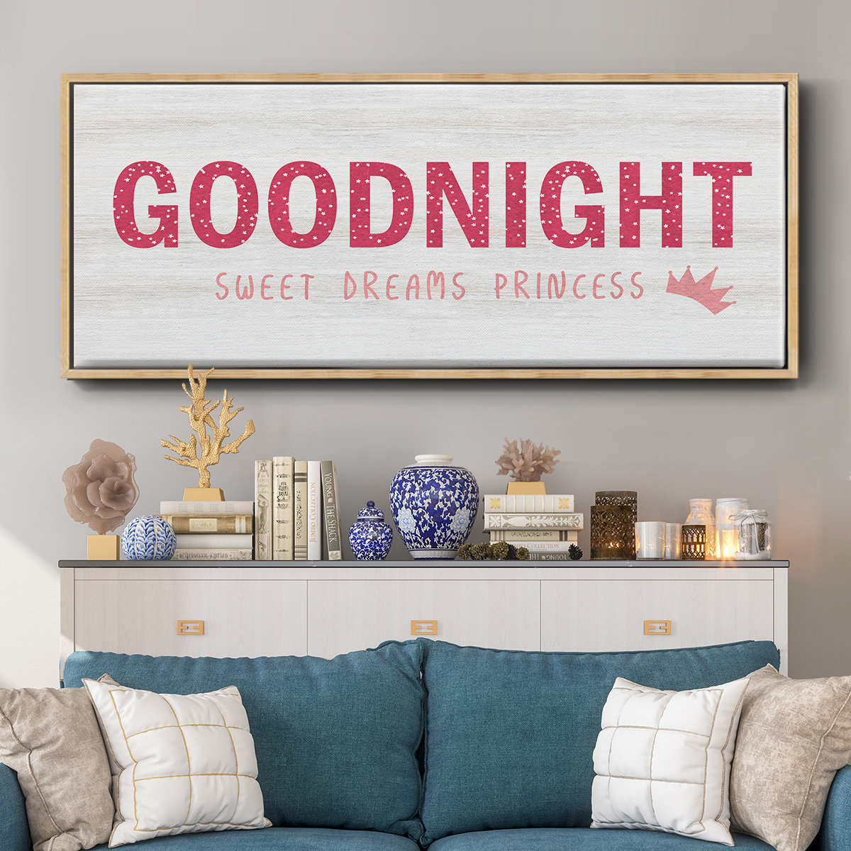 Wexford Home Princess Goodnight- Framed Canvas | Wayfair