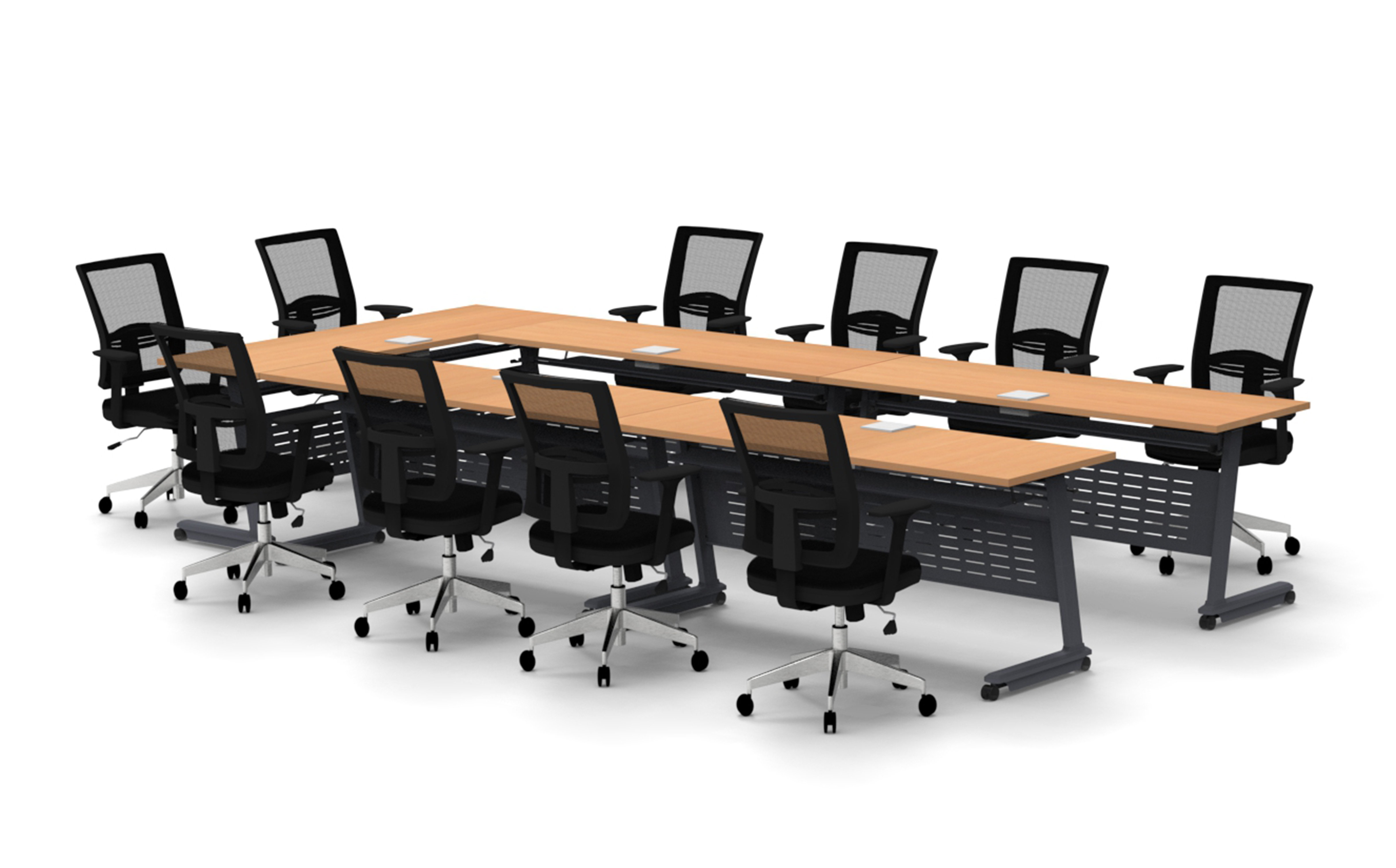 Team Tables Rectangle 6 Person Flip Top 72'' L Modular Training Table ...