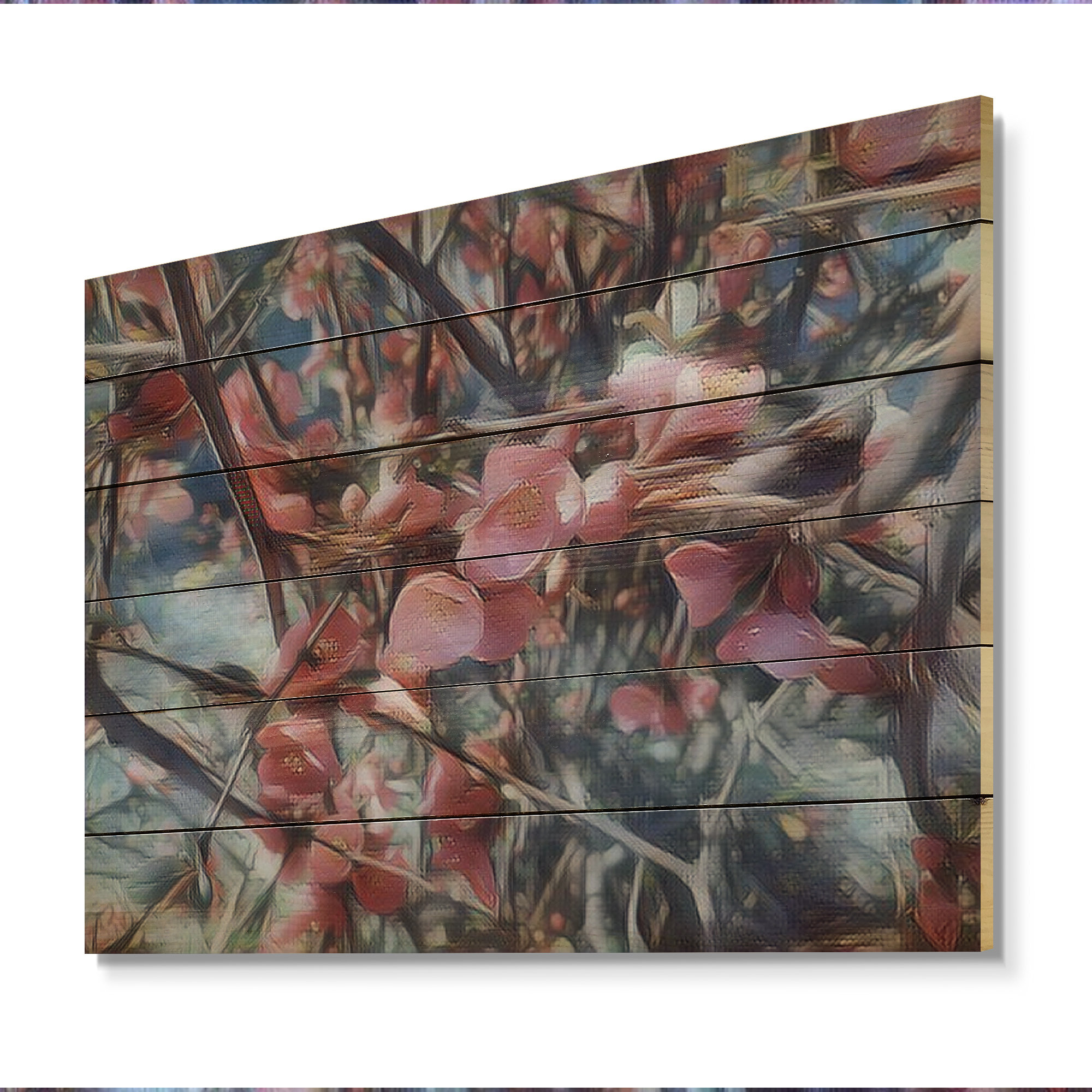 Winston Porter Pink Magnolia Flowers - Traditional Print on Wood | Wayfair