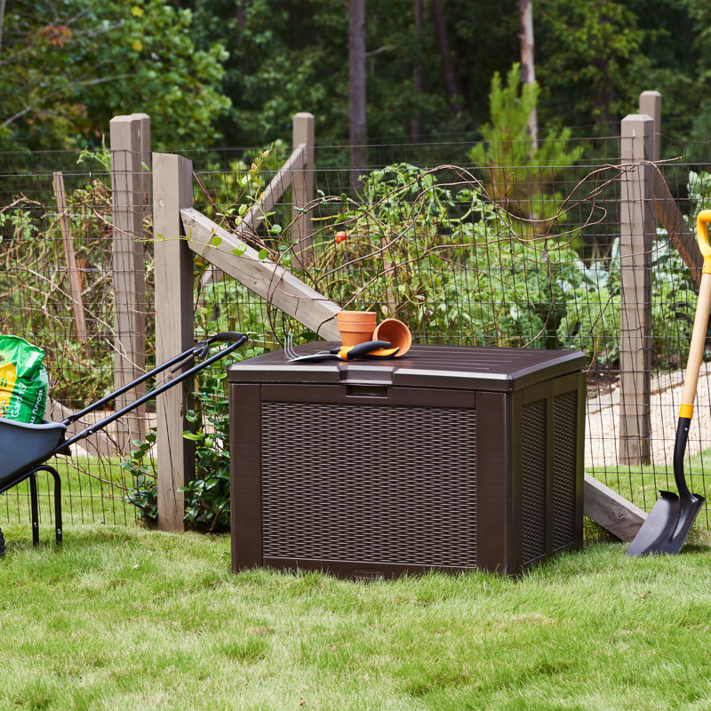 Rubbermaid Deck Box, Medium, 74 Gallon, Brown | Wayfair