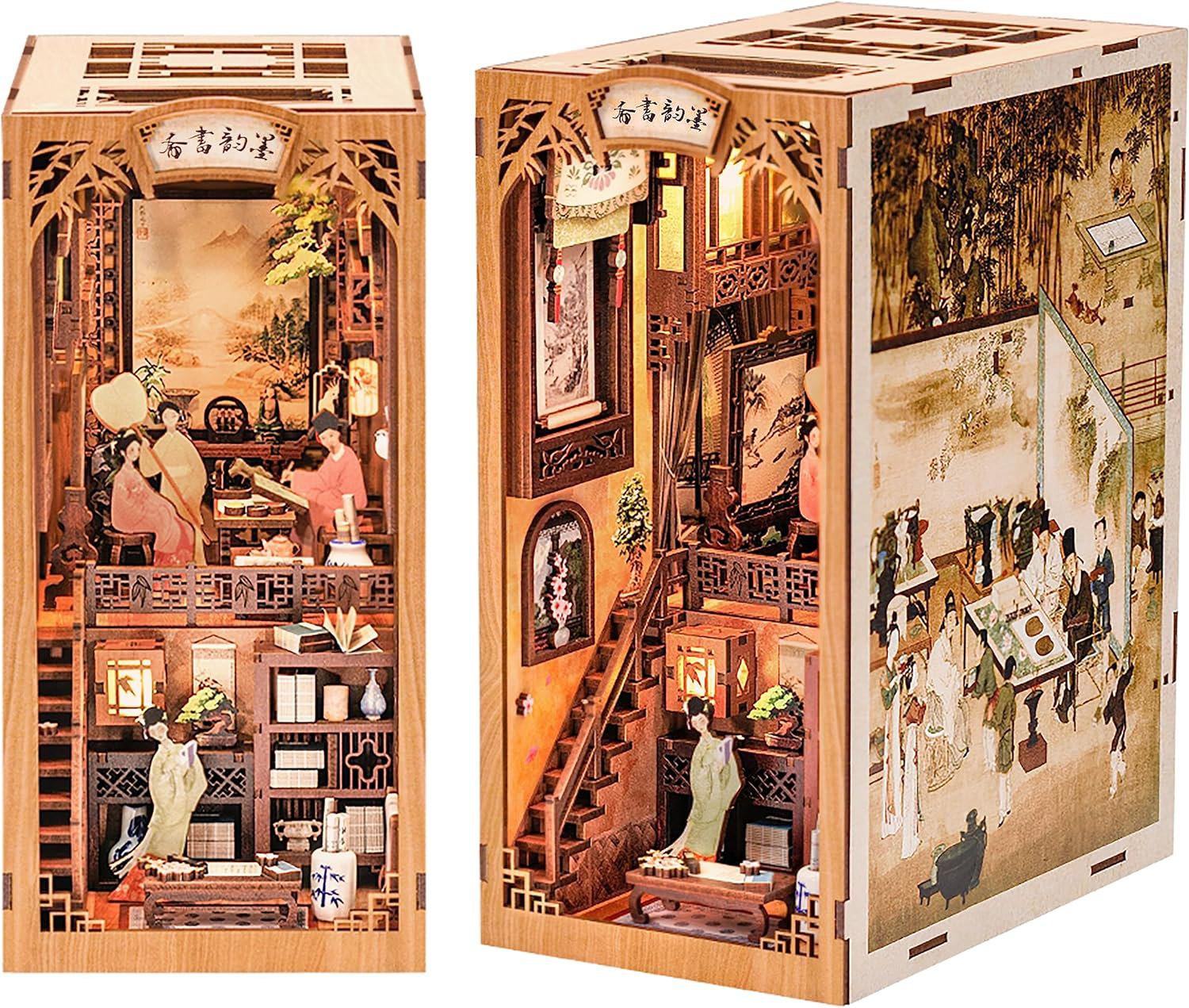 Wizardi Book Nook Wizardi Miniature - Chinese Bookstore Roombox Kit ...
