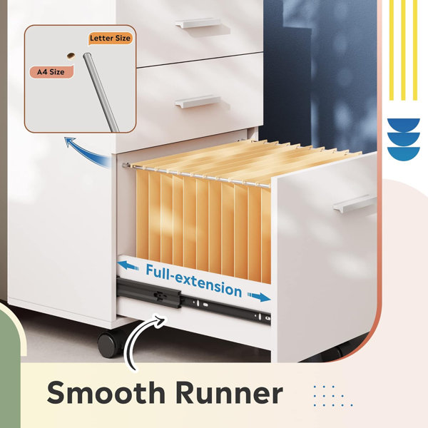 17 Stories Kopelan 3-Drawer Mobile Vertical Filing Cabinet & Reviews ...