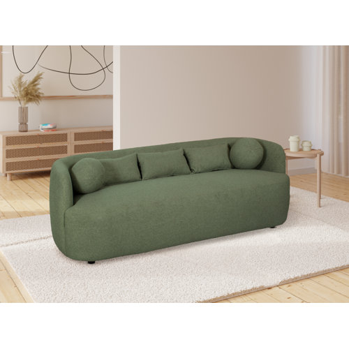 Metro Lane Teddy Boucle Fabric Rounded Sofa | Wayfair.co.uk