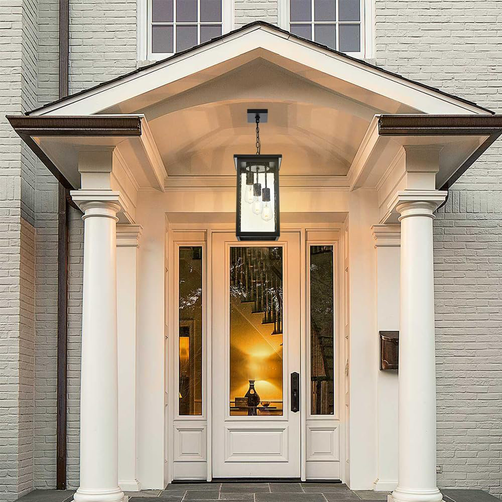Latitude Run® 3-Lights Large Outdoor Pendant Light, Exterior Hanging ...