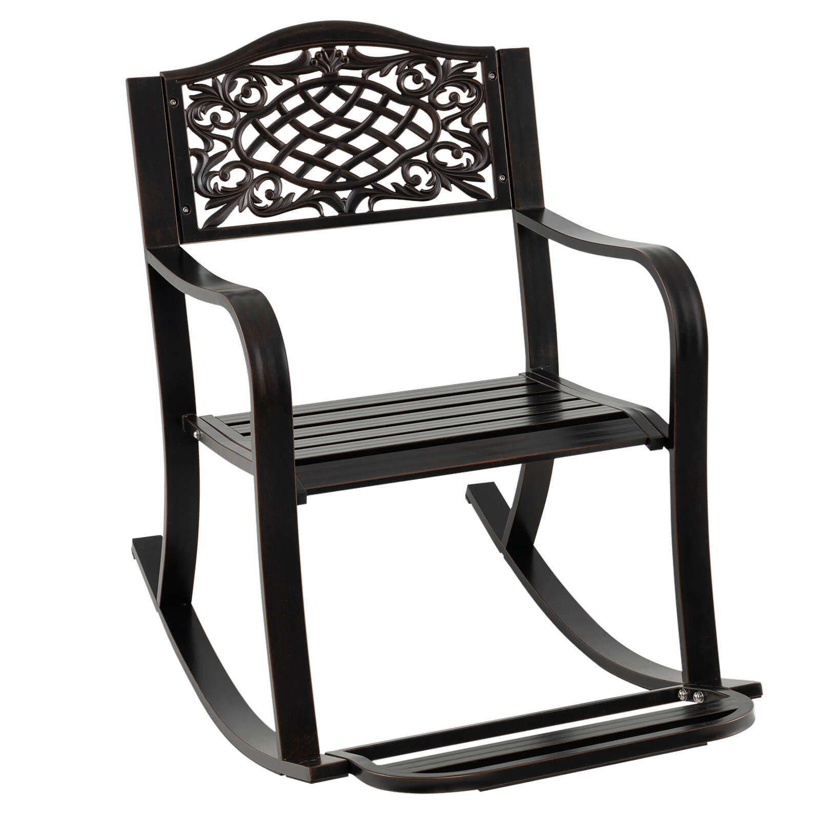 Astoria Grand 1 PCS Patio Rocking Chair Outdoor Cast Aluminum Rocker ...