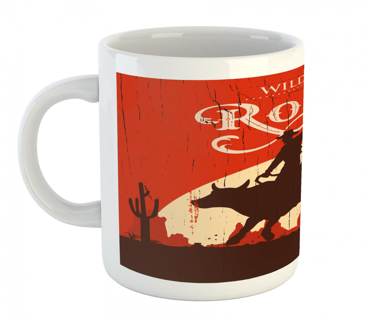East Urban Home Rodeo Cowboy Riding Bull Coffee Mug | Wayfair