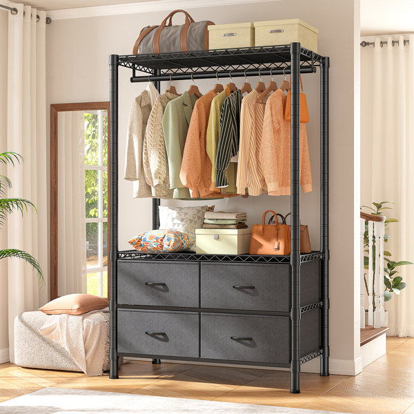 Rebrilliant EnHomee Closet Racks with Drawers Closet Organizer for ...