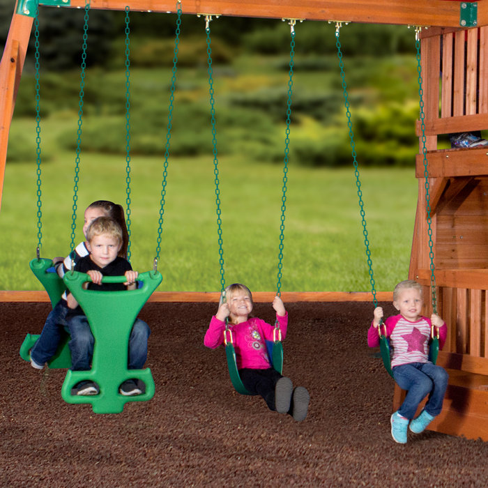 Backyard Discovery Liberty II Cedar Swing Set & Reviews | Wayfair
