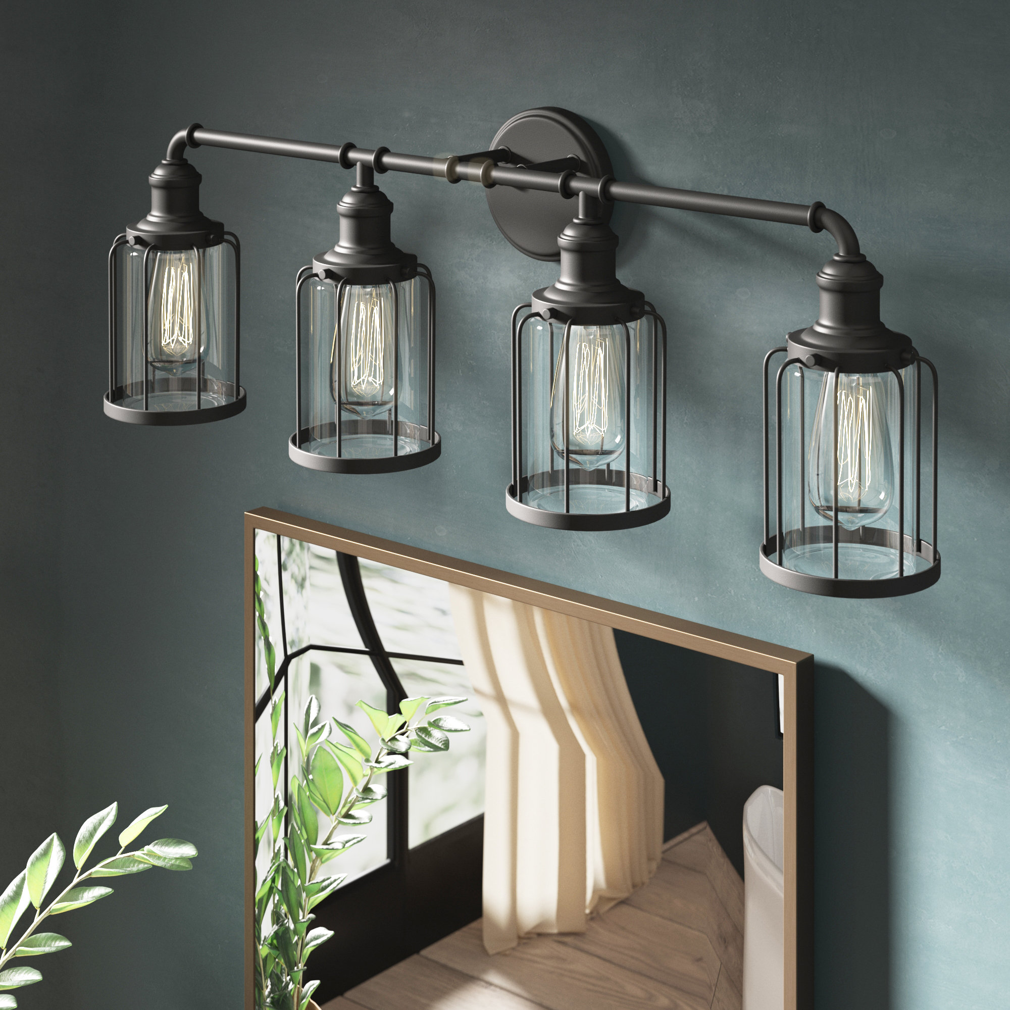 Greyleigh™ Leyden 4-Light Dimmable Earth Black Vanity Light & Reviews ...