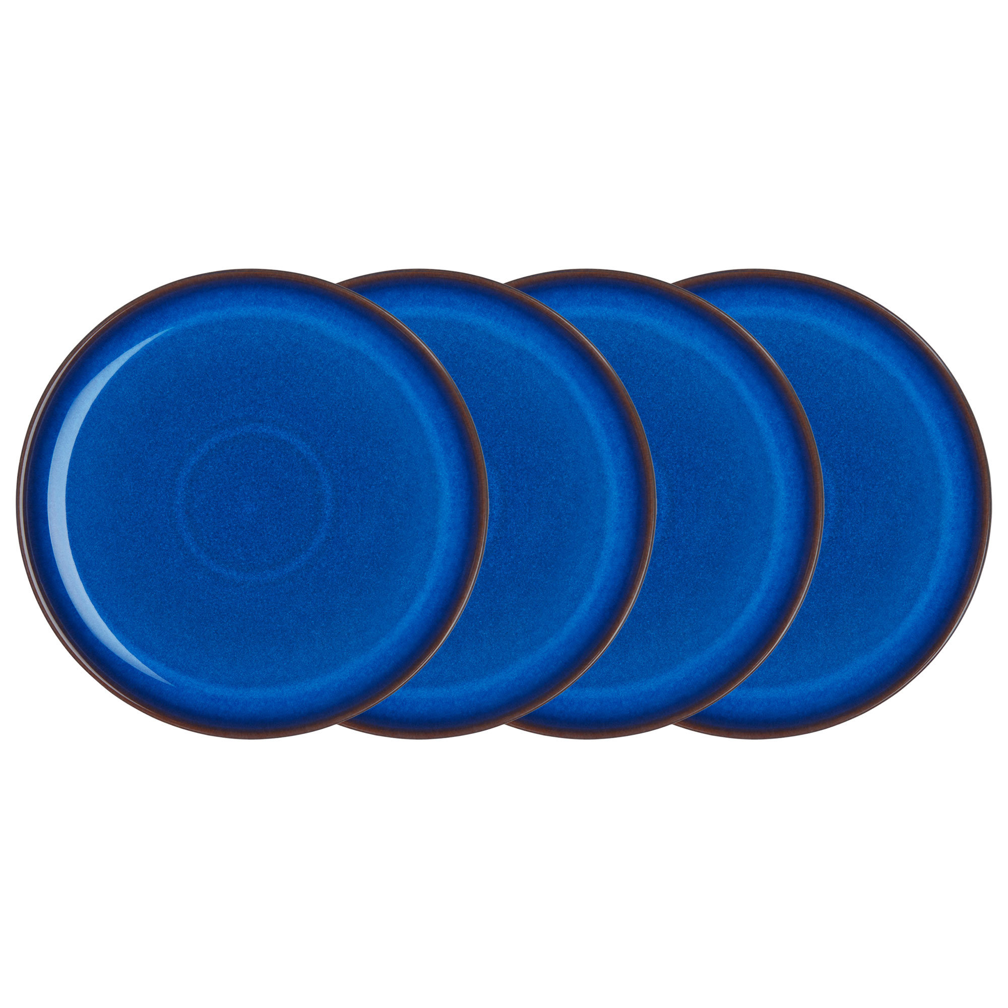 Denby Imperial Blue Set Of 4 Coupe Dinner Plates & Reviews | Wayfair