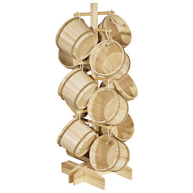 Rosalind Wheeler 64" H X 24" W - 12-Barrel Wooden Peck Display With ...