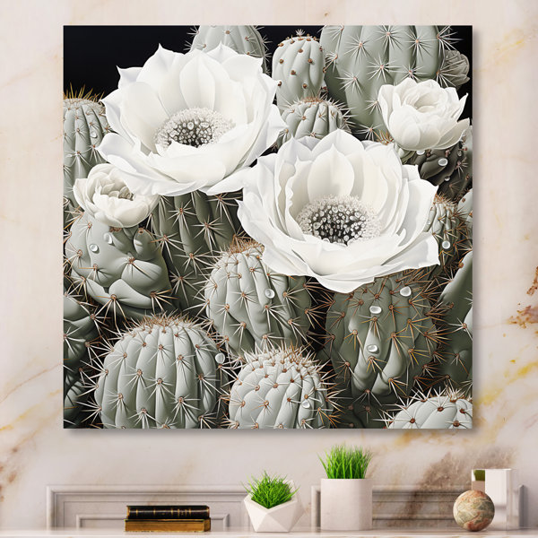 Dakota Fields " Grey Cactus Elegance In Monochrome III " - Wayfair Canada
