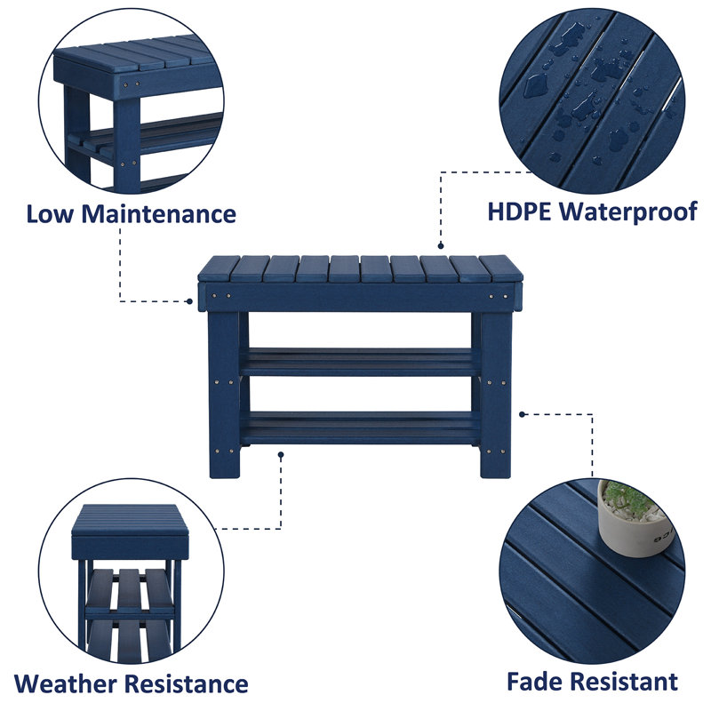 Ebern Designs Belem HDPE Storage Bench & Reviews | Wayfair