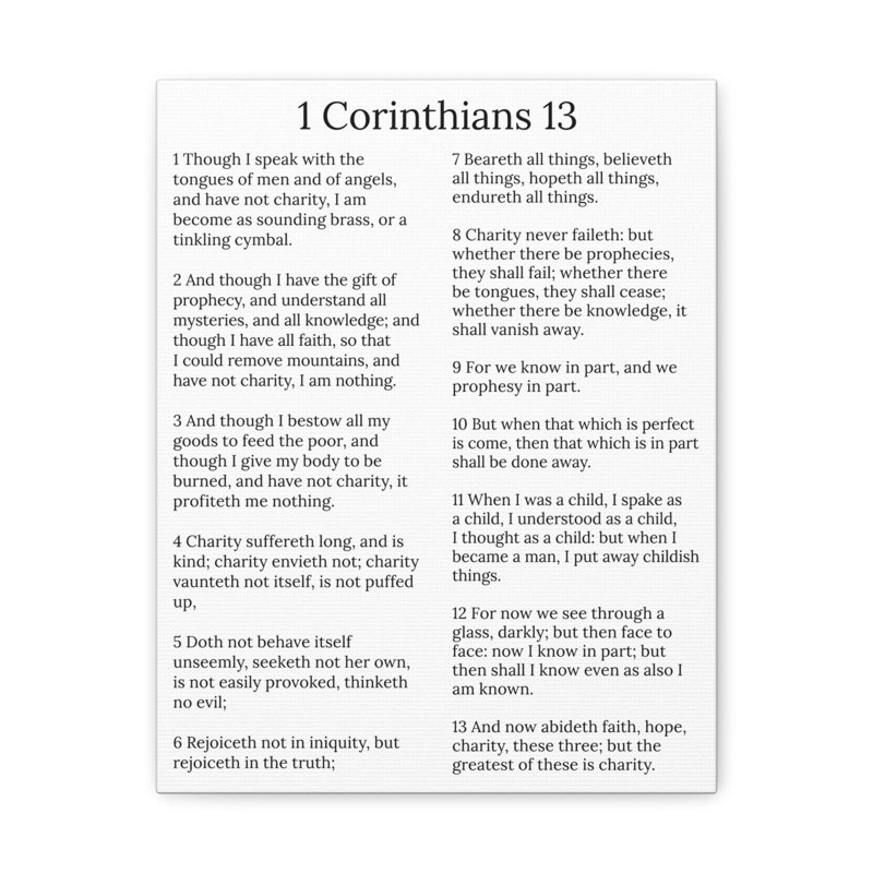 Trinx 1 Corinthians Chapter 13 White Bible Canvas Christian Wall Art ...