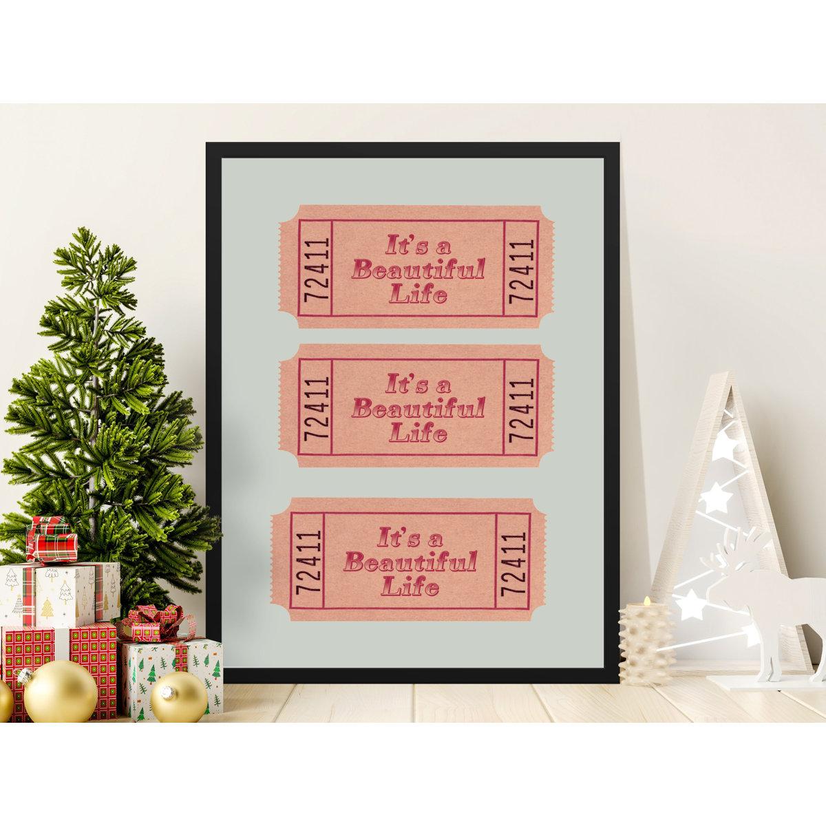 Lark Manor It is a Beautiful Life Ticket Style Art Framed Poster ...
