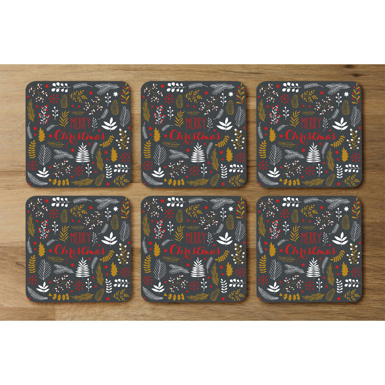 The Seasonal Aisle Floral Square 6 -Piece Coaster Set | Wayfair.co.uk