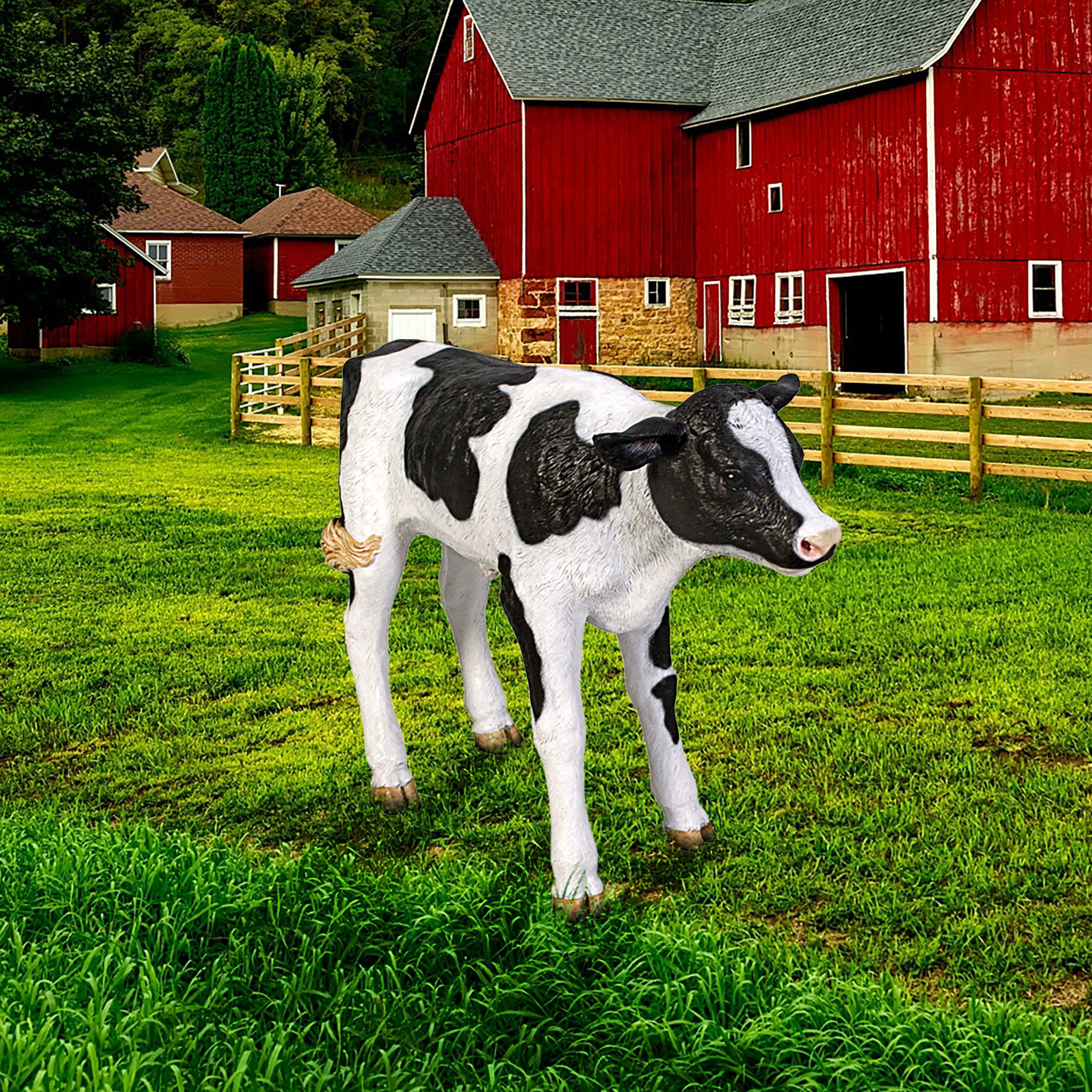 Design Toscano Buttercup, the Life-Size Holstein Calf Dairy Cow Statue ...