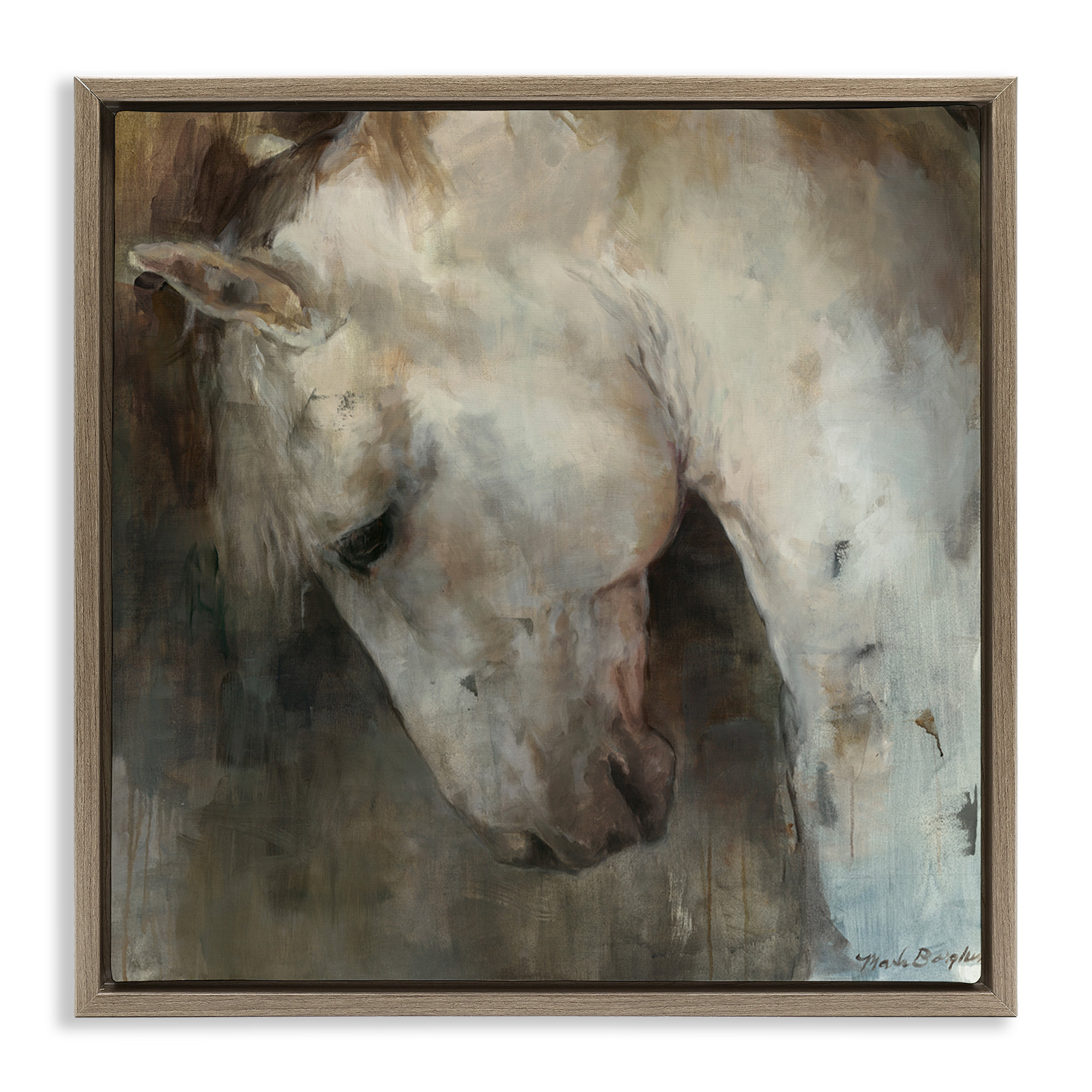 August Grove® Rustic Horse Portrait Floating Frame Art by Marilyn ...