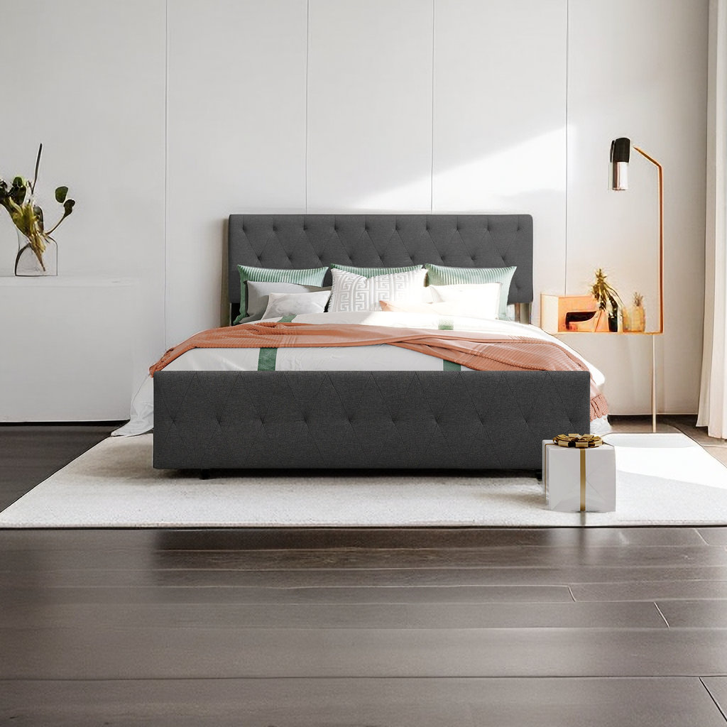 Winston Porter Runiya Upholstered Metal Platform Storage Bed | Wayfair