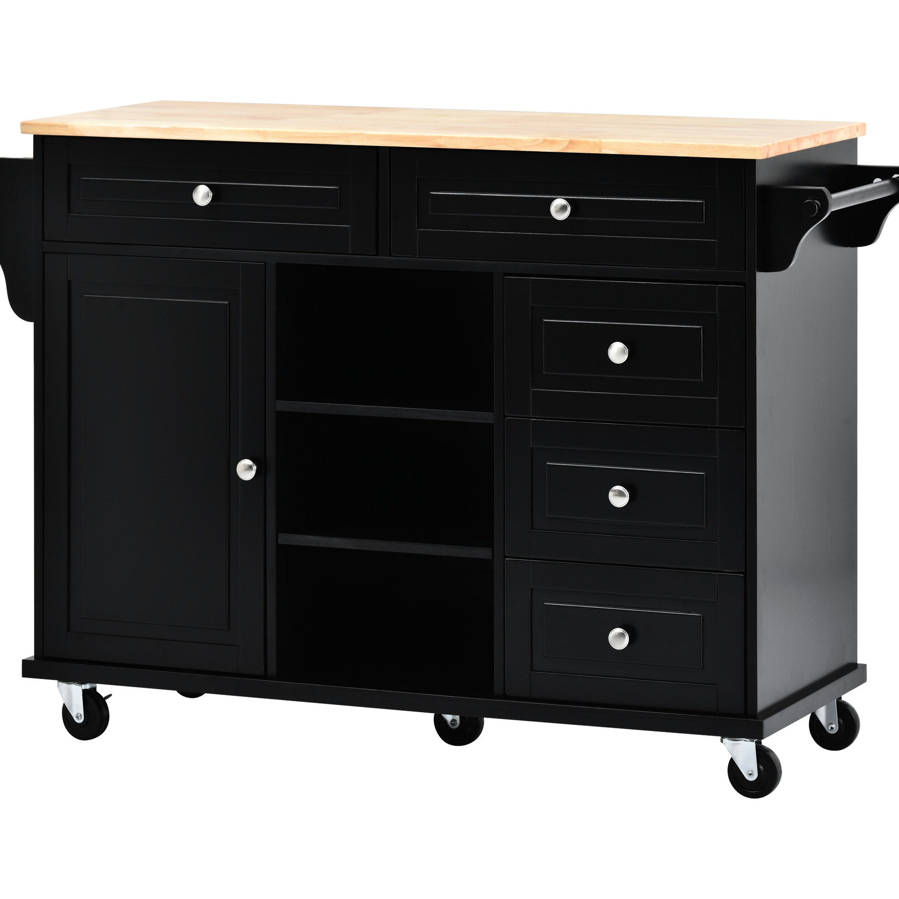 fengshu Mobile Kitchen Cart With 5 Drawers And Concealed Storage ...