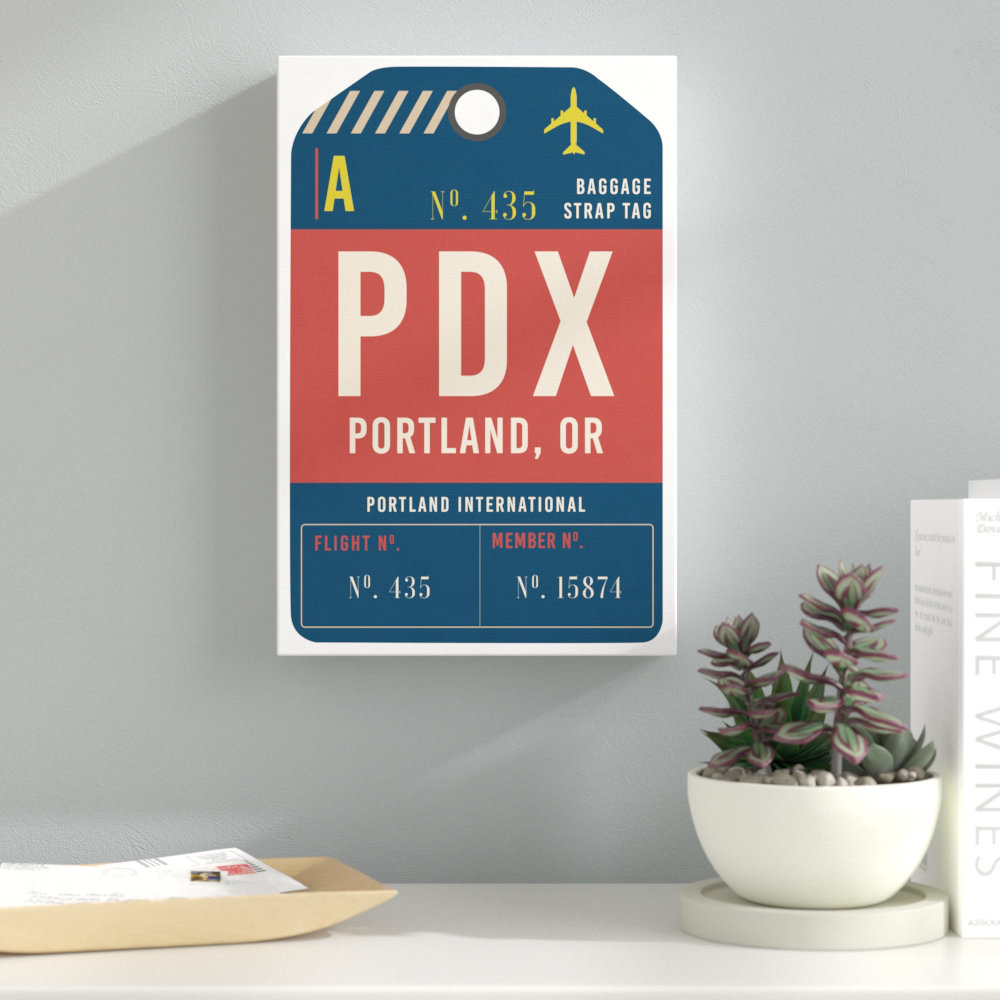 Ebern Designs Portland Luggage Tag by Oliver Gal - Textual Art Print ...