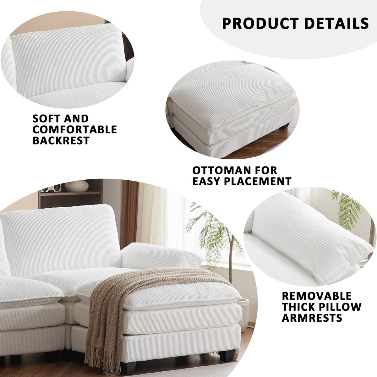 Latitude Run® 3 Seat 122" Upholstered Modular Sectional Sofa With ...