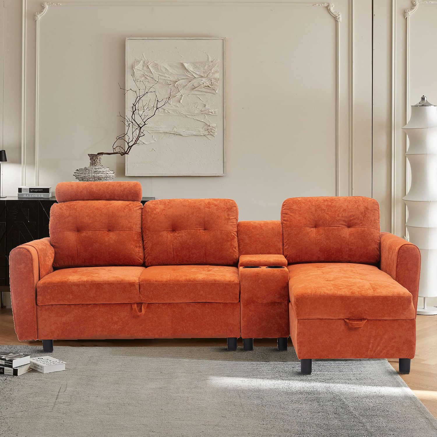 17 Stories Norvie Modern and comfortable upholstered sectional sofa ...