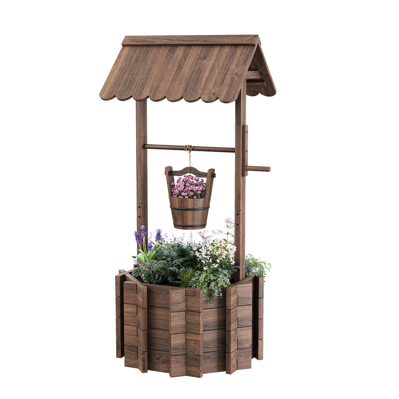 Loon Peak® Wishing Well For Outside, Wooden Wishing Well With ...