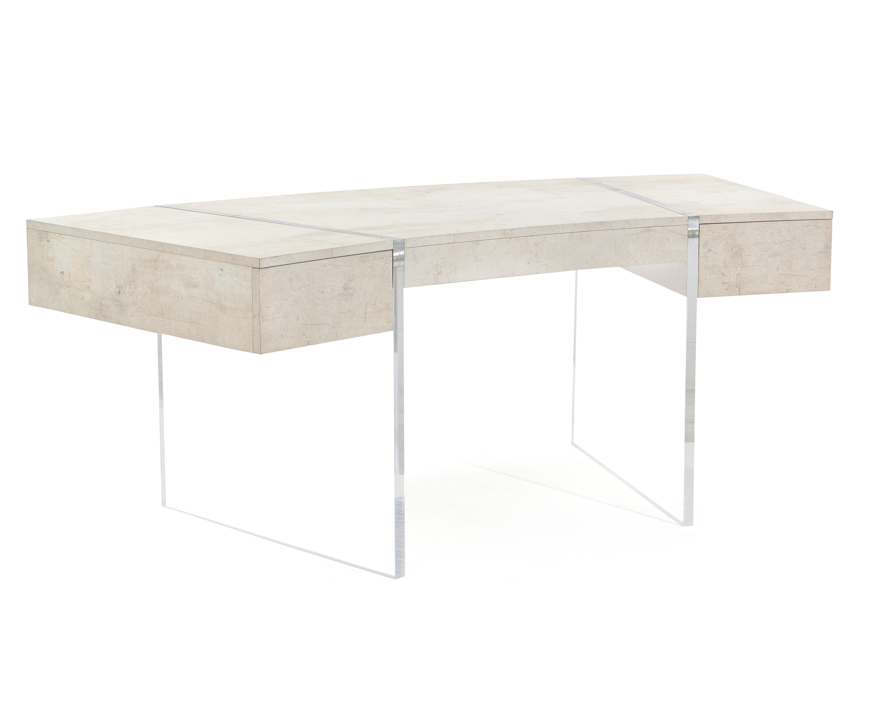 John-Richard Loftus Side Drawer Curved Desk | Perigold