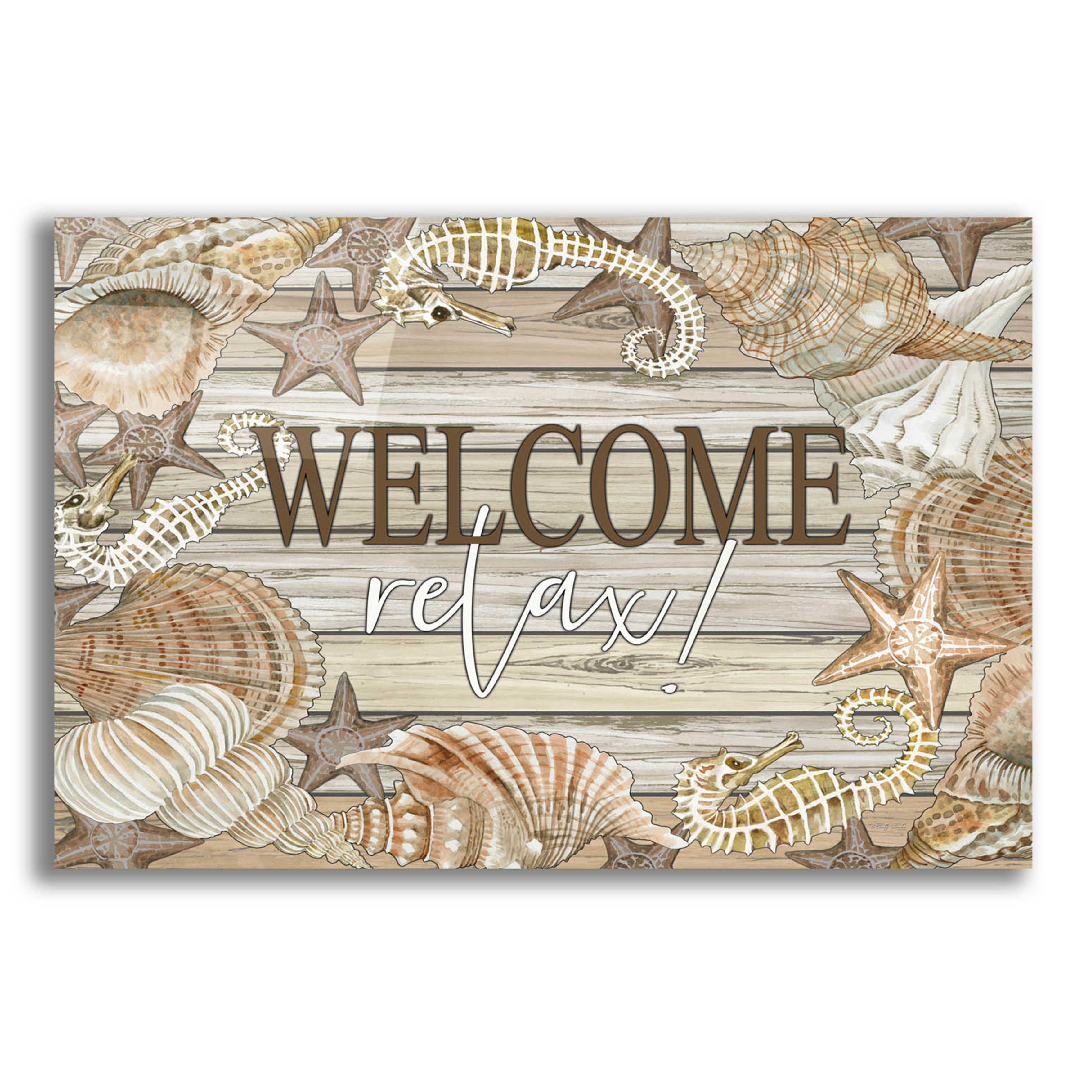 Trinx Beach Welcome and Relax by Cindy Jacobs - Unframed Print | Wayfair