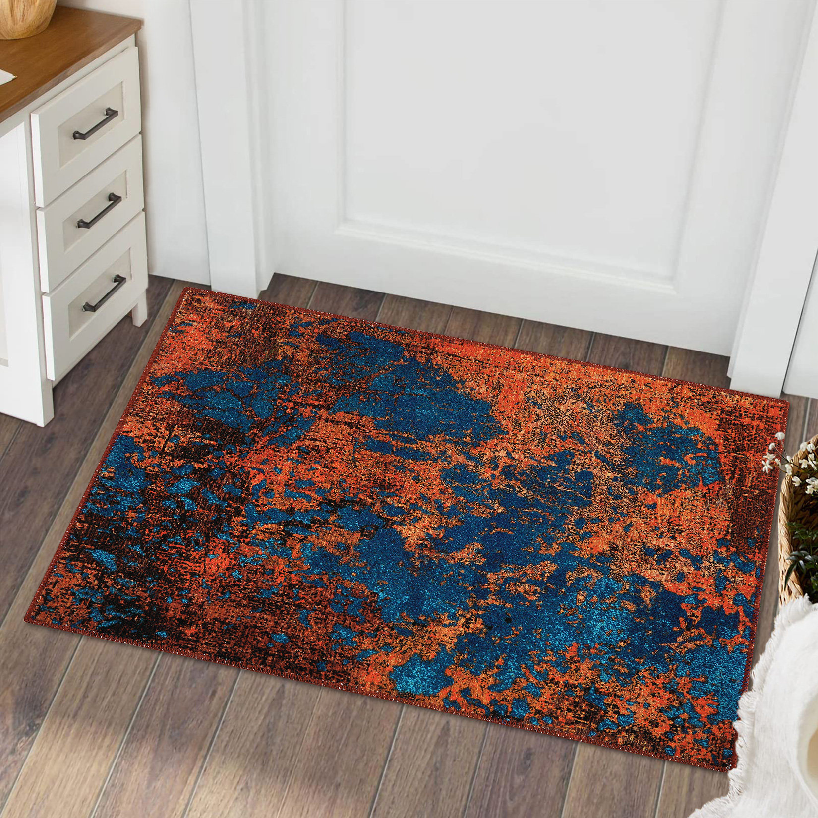 17 Stories Modern Abstract Area Rug Washable Rug for Living Room ...