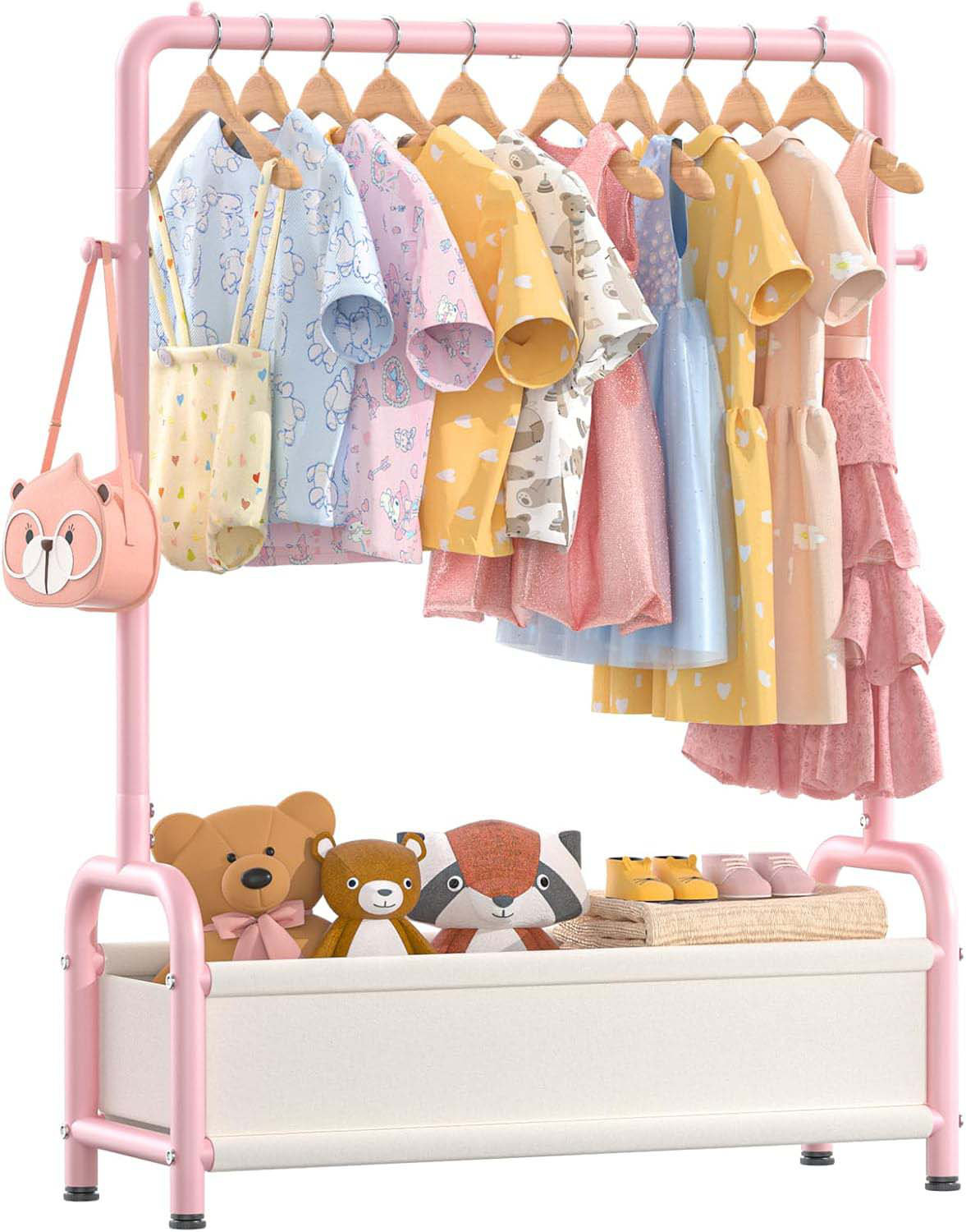Ebern Designs Kids Clothing Rack With Storage Shelf, Kids Dress Up Rack ...
