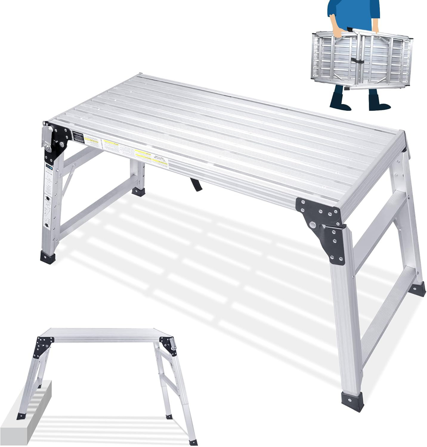 BY Family Heavy Duty Adjustable Work Platform - 330 LBS Capacity ...