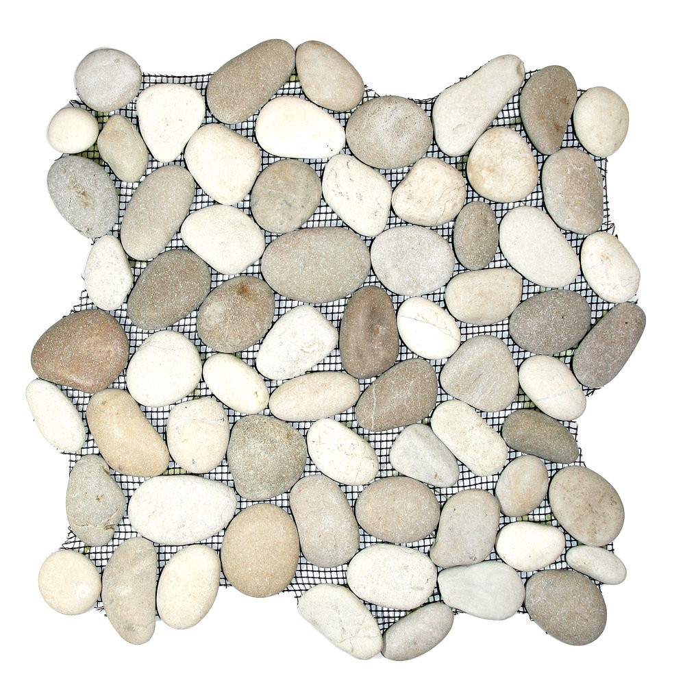 CNKTile Zambezi Random Sized Natural Stone Mosaic Tile in Java Tan ...